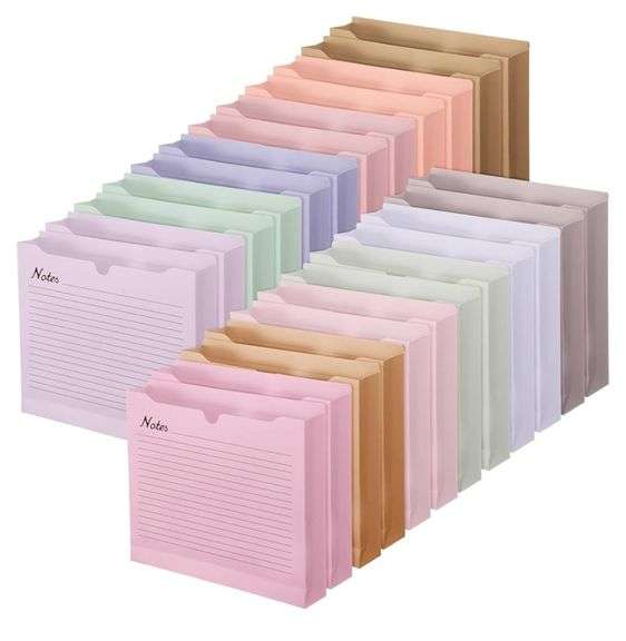 Fainne 24 Pcs Expanding Pocket File Folder Jackets Letter Size 2 Inch ...