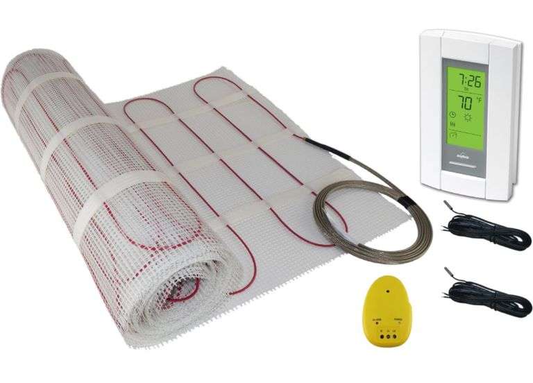 20 Sqft Mat, Electric Radiant Floor Heating System with Digital Floor ...