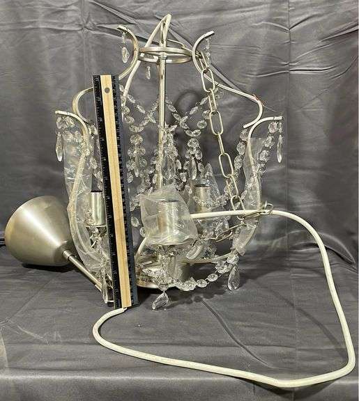 Hanging Metal Ceiling Light with Prisms - Metzger Property Services, LLC