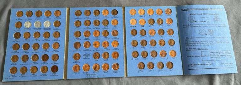 Lincoln Cent Collection Book, 88 coins - Metzger Property Services, LLC