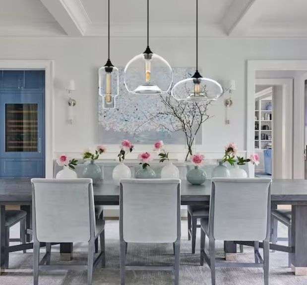 Modern Island 3-Light Black Center Pendant Light with Clear Glass Shade ...