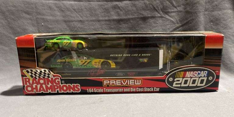 Racing Champions nascar 2000 preview 1:64 scale transporter & die cast ...