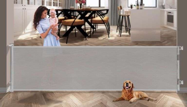 168 Inch Extra Wide Retractable Baby Gate,Mesh - Metzger Property ...