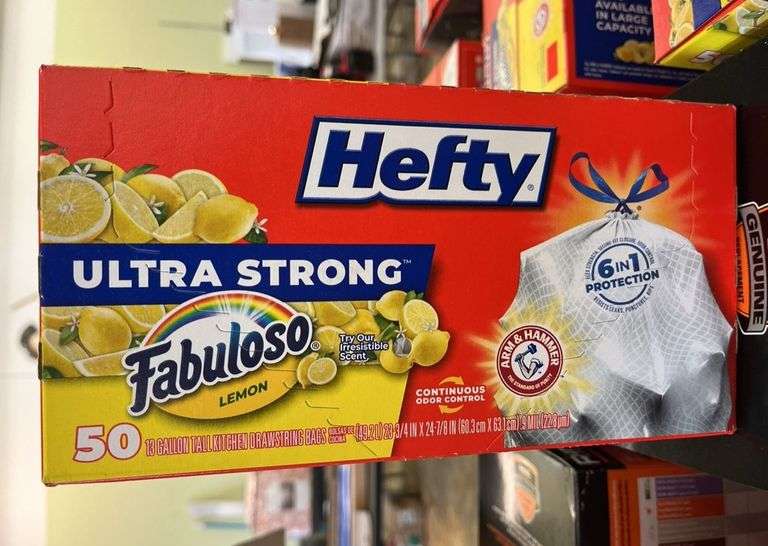 50 Hefty Ultra Strong Fabuloso Lemon Scented Trashbags - Metzger ...