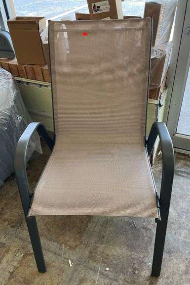 Room essentials sling stacking patio chair with steel frame 17” floor ...