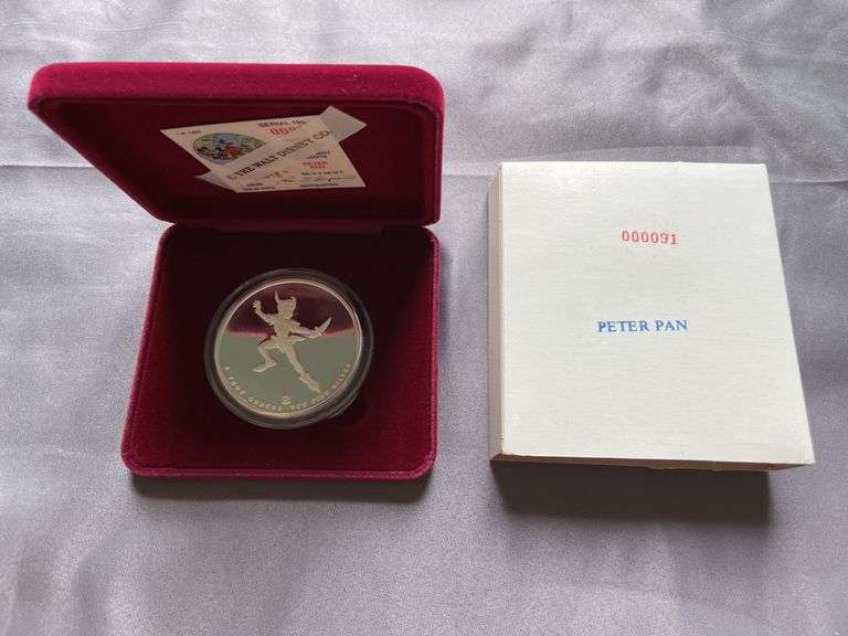 Walt Disney Co. Peter Pan 5 Oz. Silver Round 5 of 7 - Metzger Property ...