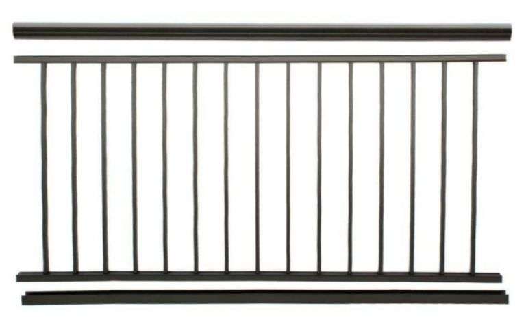 Aria Railing 36 in. x 69.43 in. Black Powder Coated Aluminum ...