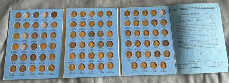 Lincoln Cent Collection Book, 83 coins - Metzger Property Services, LLC
