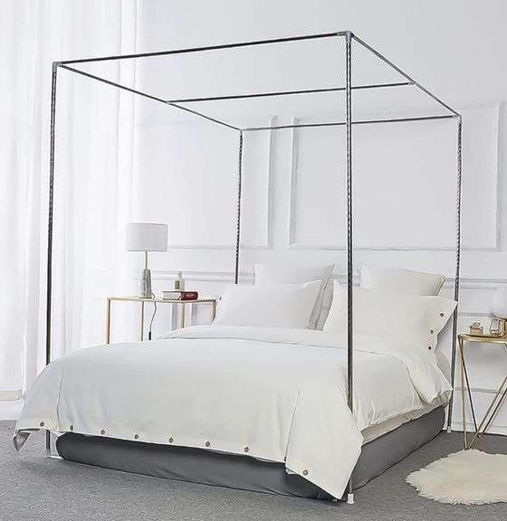 Canopy Bed Frame Stainless Steel Full Size Bed Canopy Frame - Metzger ...