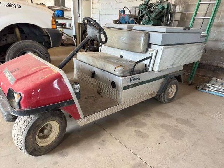 Club car turf2 carryall gas golf cart, has rips in seat includes ...