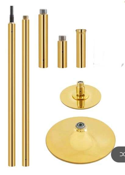 Yaheetech Height Adjustable 7'-9' H Spinning Static Dancing Pole, Gold ...
