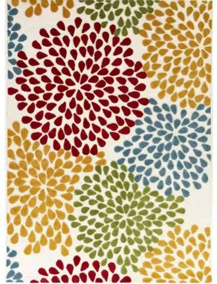 Hampton Bay Park Pointe Multi Color 8 ft. x 10 ft. Color Burst Indoor ...