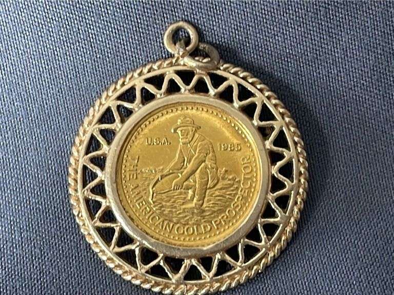 1985 999.9 1/10th troy once Fine Gold Engelhard Prospector Gold Coin ...