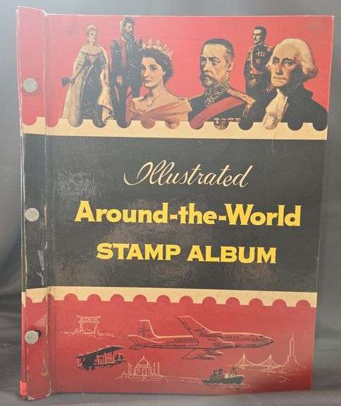 Illustrated Around the world Stam album - Metzger Property Services, LLC