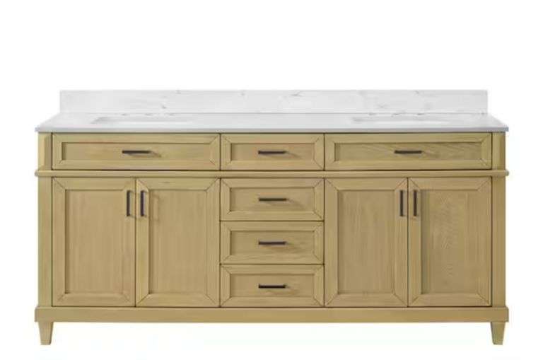 Home Decorators Collection Talmore 72 in W x 22 in D x 35 in H Double ...