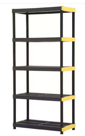 HDX 5-Tier Easy Assembly Multi-purpose Plastic Garage Storage Shelving ...