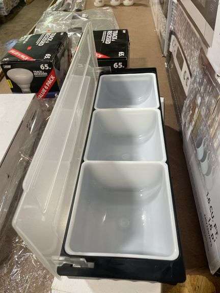 NRODOOM Ice Cooled Condiment Caddy Server, Chilled 3-Compartment ...