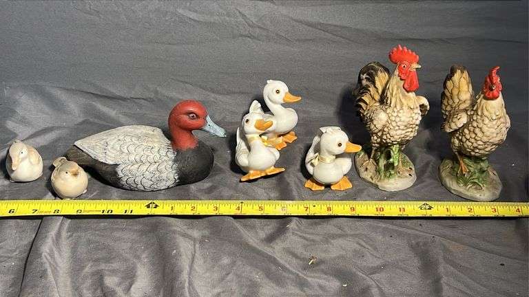 Chicken , duck , bird figurines , various sizes - Metzger Property ...