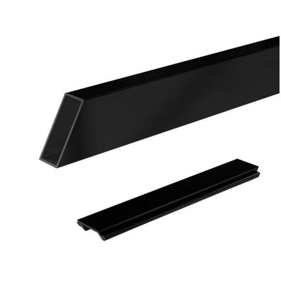 Peak Aluminum Railing 6 ft. Black Aluminum Deck Railing Wide Stair ...