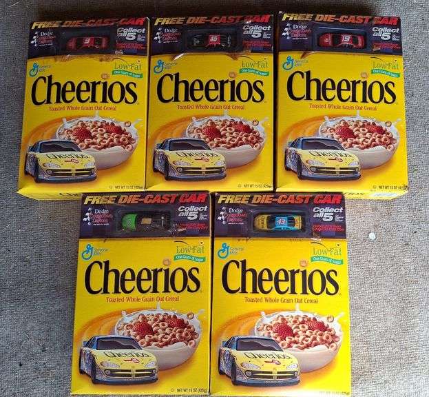 (5) Cheerios Die Cast Team Dodge Cars & Cereal Boxes - Metzger Property ...