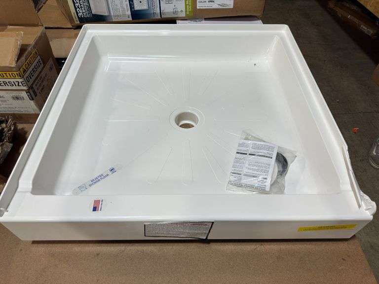 32x32” shower floor white, has damage to corner edge - Metzger Property ...