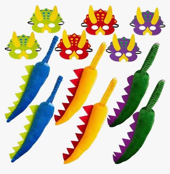 Tigerdoe Dragon Costume-Dragon Party Set- 6 Dragon Tails & 6 Dragon ...