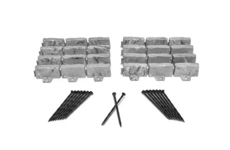 Vigoro 10 ft. L x 2.7 in. H Decorative Faux Stone Dark Gray Plastic No ...