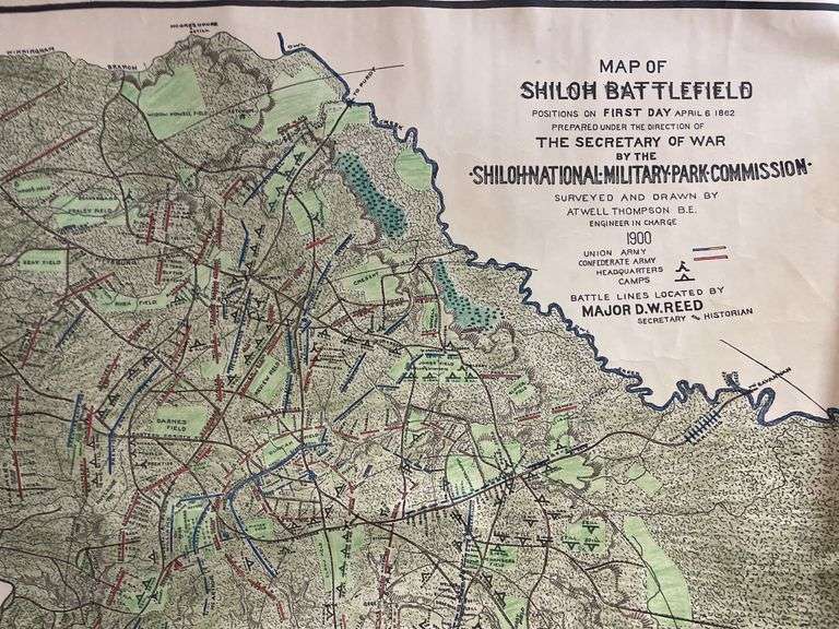 (2) Map of Shiloh Battlefield April 7th 1862 Colored Maps - Metzger ...