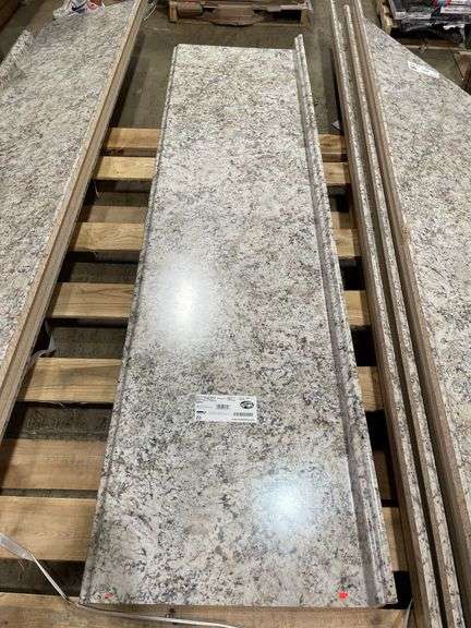 Hampton Bay 8’ Laminate Countertop in Textured Typhoon Ice with Full ...