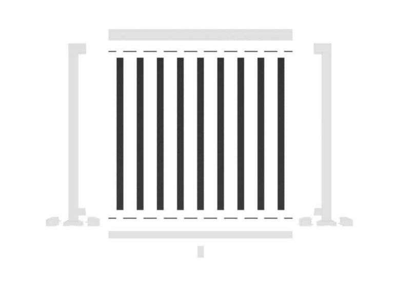 Peak Aluminum Railing 4 ft. Black Aluminum Deck Railing Wide Picket and ...