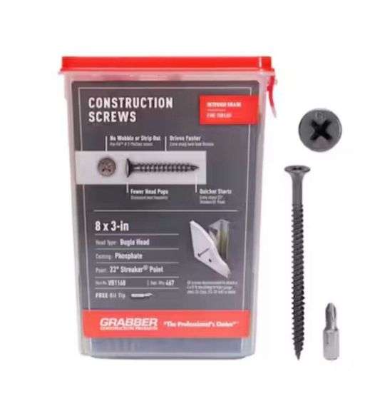 Grabber #8 x 3 in. Pillips Bugle head Fine Thread Streaker Point ...