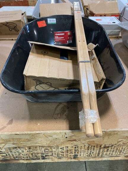 Husky 6 cu. ft. Steel Wheelbarrow with Flat Free Tire-black - Metzger ...