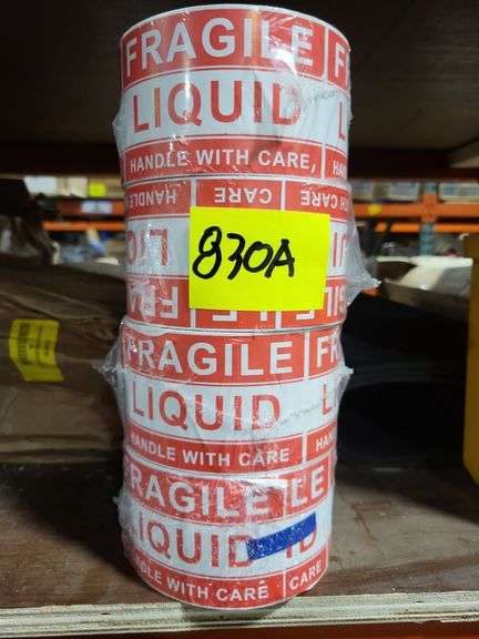 4 Rolls Instructional Handling Label: Fragile/Liquid, 5 in Label Wd, 3 ...