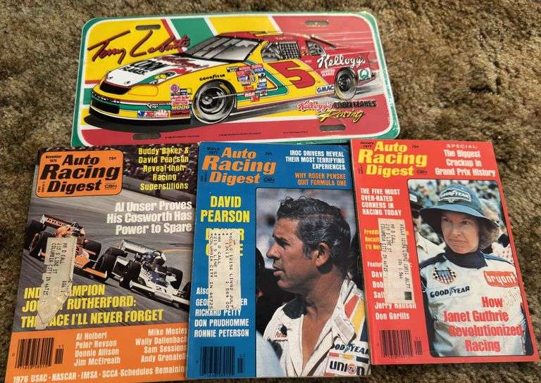(3) NASCAR Magazines, Terry Labonte License Plate - Metzger Property ...