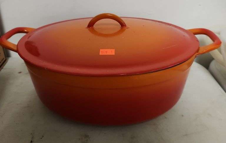 Enameled Cast iron covered pot Descoware, Belgium 12" - Metzger ...