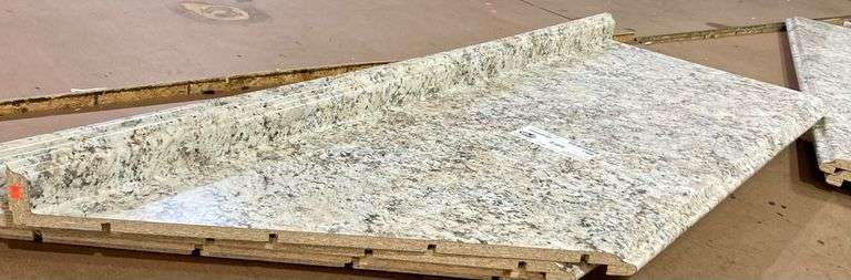 6 ft. Left Miter Laminate Countertop in Typhoon Ice with Full Wrap Ogee ...