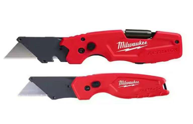 Milwaukee FASTBACK 6-in-1 Folding Utility Knives and FASTBACK Compact ...