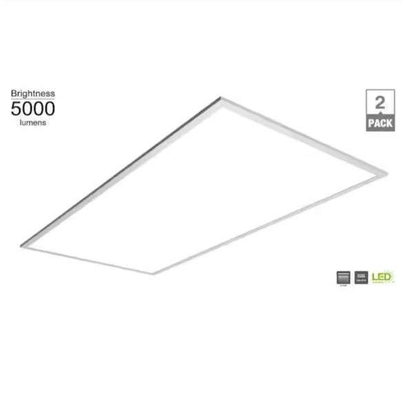 Commercial Electric 2 ft. x 4 ft. White Integrated LED Flat Panel ...