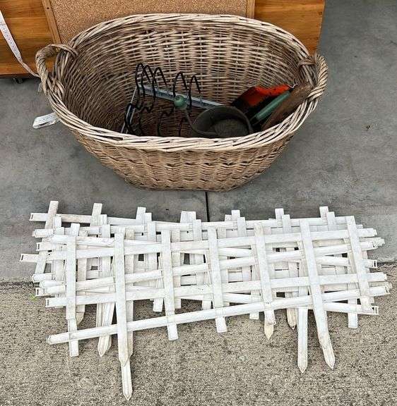 Woven Laundry Basket, colander, Hand Scythe, 7 sections Of Plastic ...