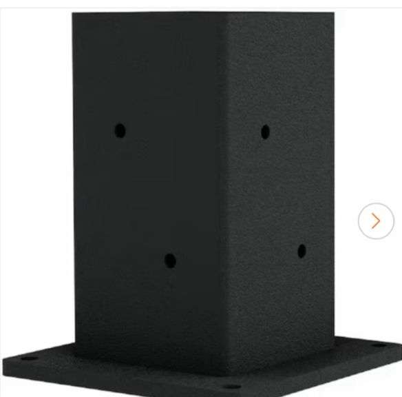 LINX 4 in. UniFit Black Steel Post Base and Wall Mount Bracket Pergola ...