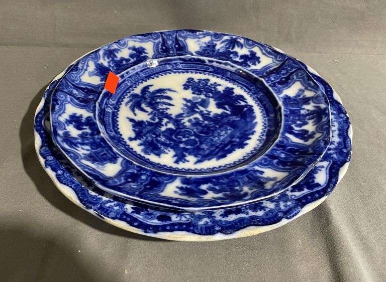 Adam's & Son Kyper Flow Blue Luncheon Plate 9" & Staffordshire England ...