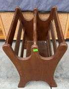 Wood Magazine Rack (missing small piece of wood) 16.25”x17”x12 ...