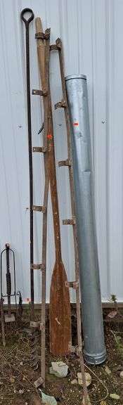 Cast Iron Auger, Wood Oar, Metlvent Section, Metal Brackets - Metzger ...