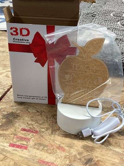 3D Creative Visual Lamp-Teach,Love,Inspire-7”Tx4”W - Metzger Property ...