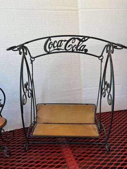 Metal miniature Coca-Cola swing, bench and chair - Metzger Property ...