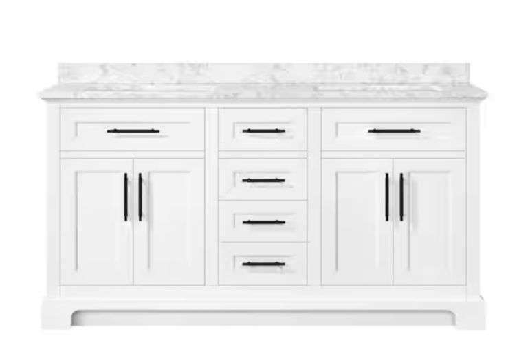 Home Decorators Collection Doveton 60 in. Double Sink Freestanding ...