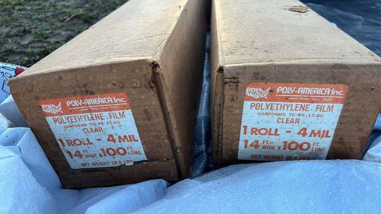 (2) Poly-America Polyethylene Roll of film 14 ft. X 100 ft long ...