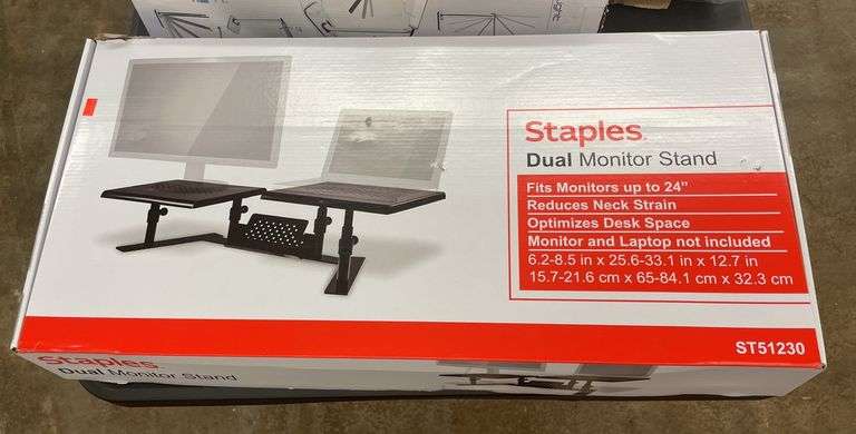 Staples dual monitor stand ST51230 - Metzger Property Services, LLC