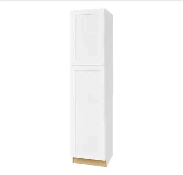 Hampton Bay Avondale 18 in. W x 24 in. D x 84 in. H Ready to Assemble Plywood Shaker Pantry ...