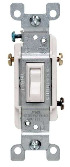 6 pk-Leviton 15 Amp, 120 Volt, Toggle Framed 3-Way AC Quiet Switch ...
